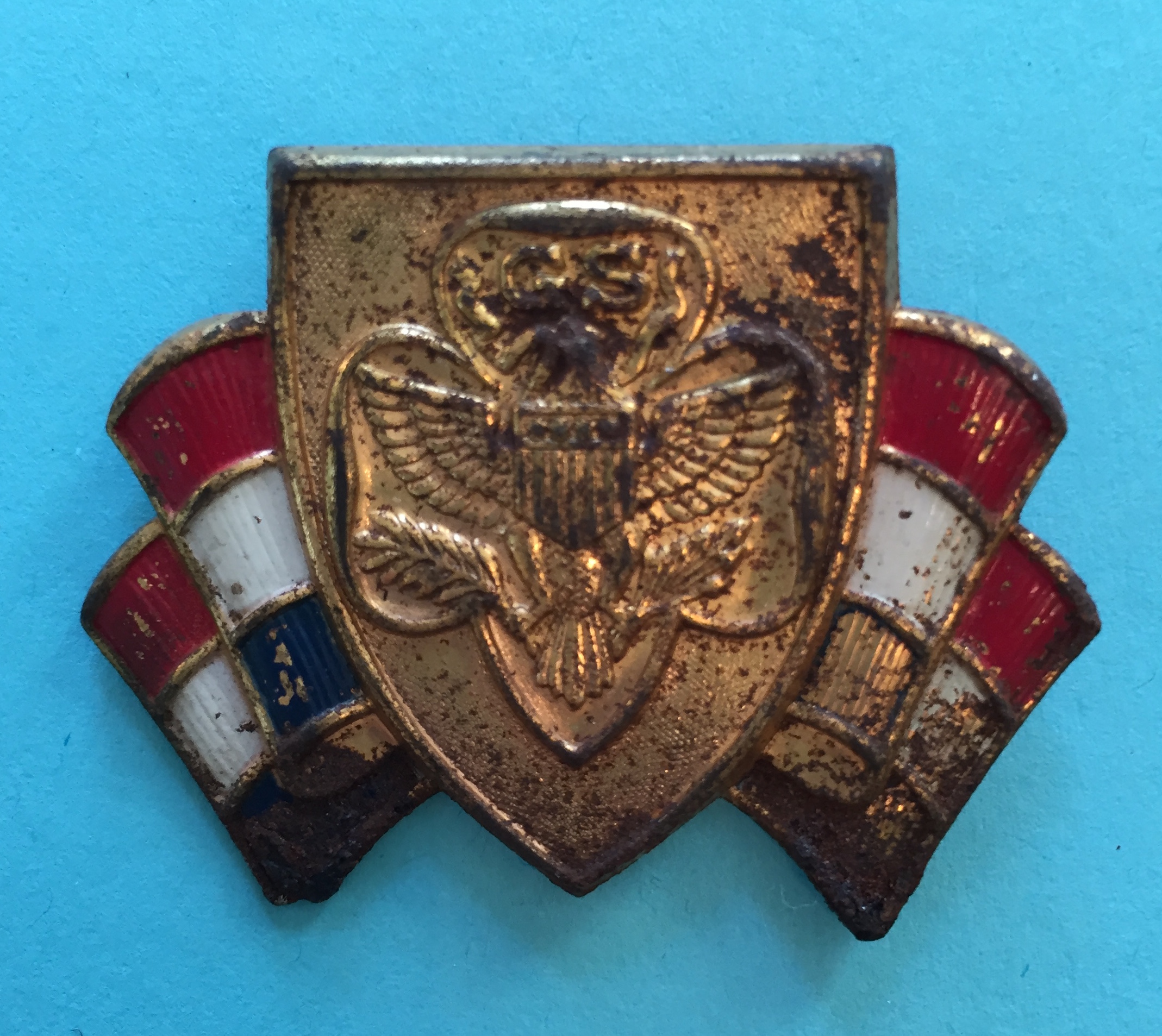 Vintage Patriotic Girl Scout Pin - Girl Scout History Project